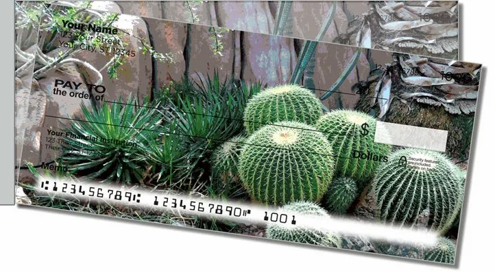 Cactus Garden Side Tear Personal Checks - Personal Checks