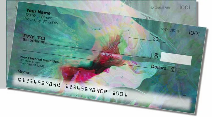 Floral Abstracts 2 Side Tear Personal Checks - Personal Checks