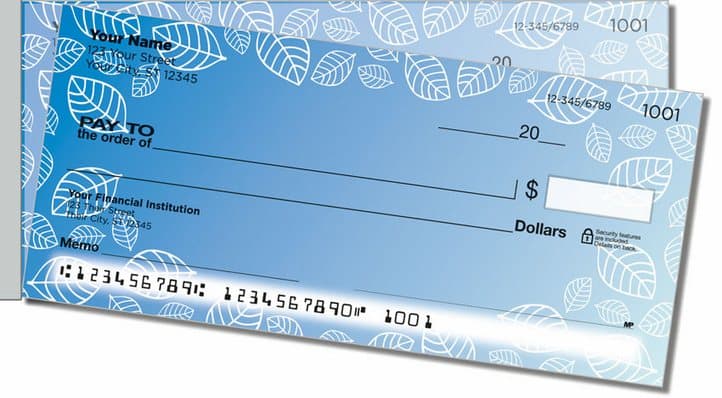 Leaf Border Side Tear Personal Checks - Personal Checks