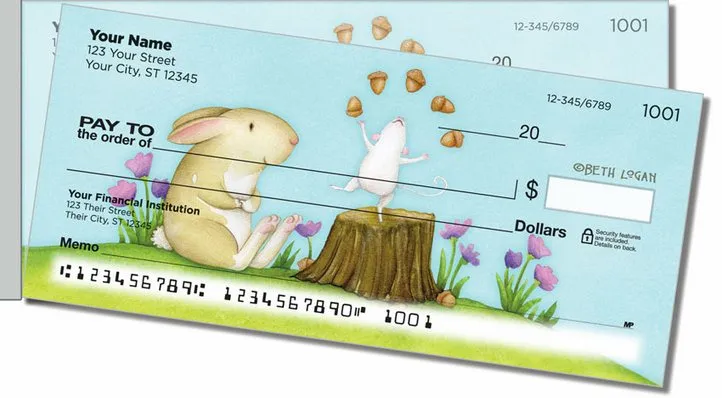 Mouse and Bunny Side Tear Personal Checks - Personal Checks