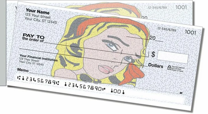 Retro Art Side Tear Personal Checks - Personal Checks