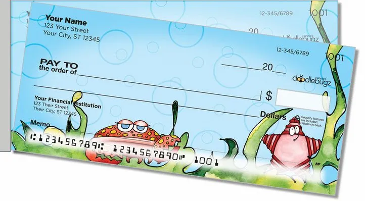 Wishy Fishy Friends Side Tear Personal Checks - Personal Checks